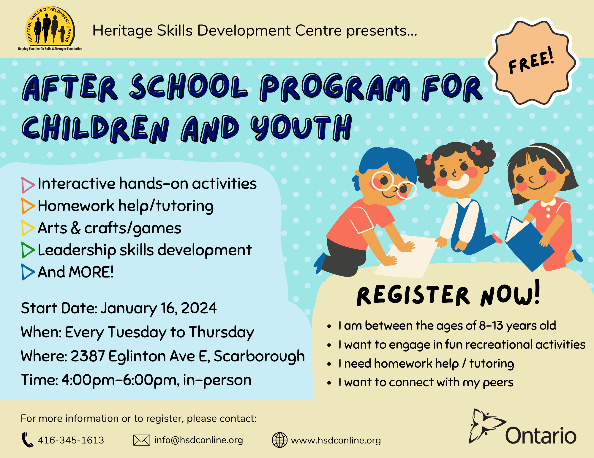 Children and Youth After school program – HSDC